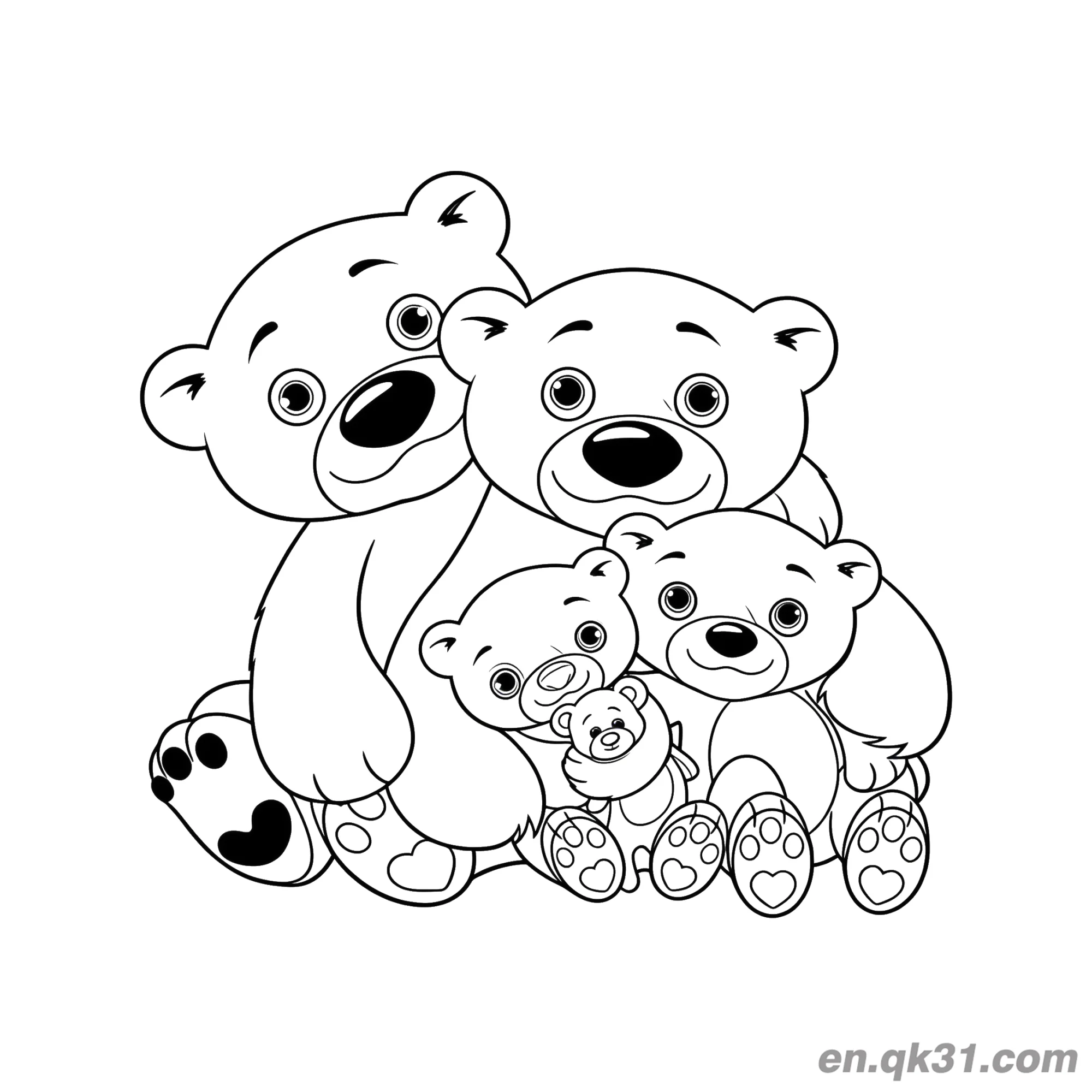 熊,泰迪熊,动物|儿童、素描、简笔画、在线免费图片转素描、简笔画、涂鸦、涂颜色画画、着色画、拼音、字帖、可打印A4涂色图 | 飞鸭工具