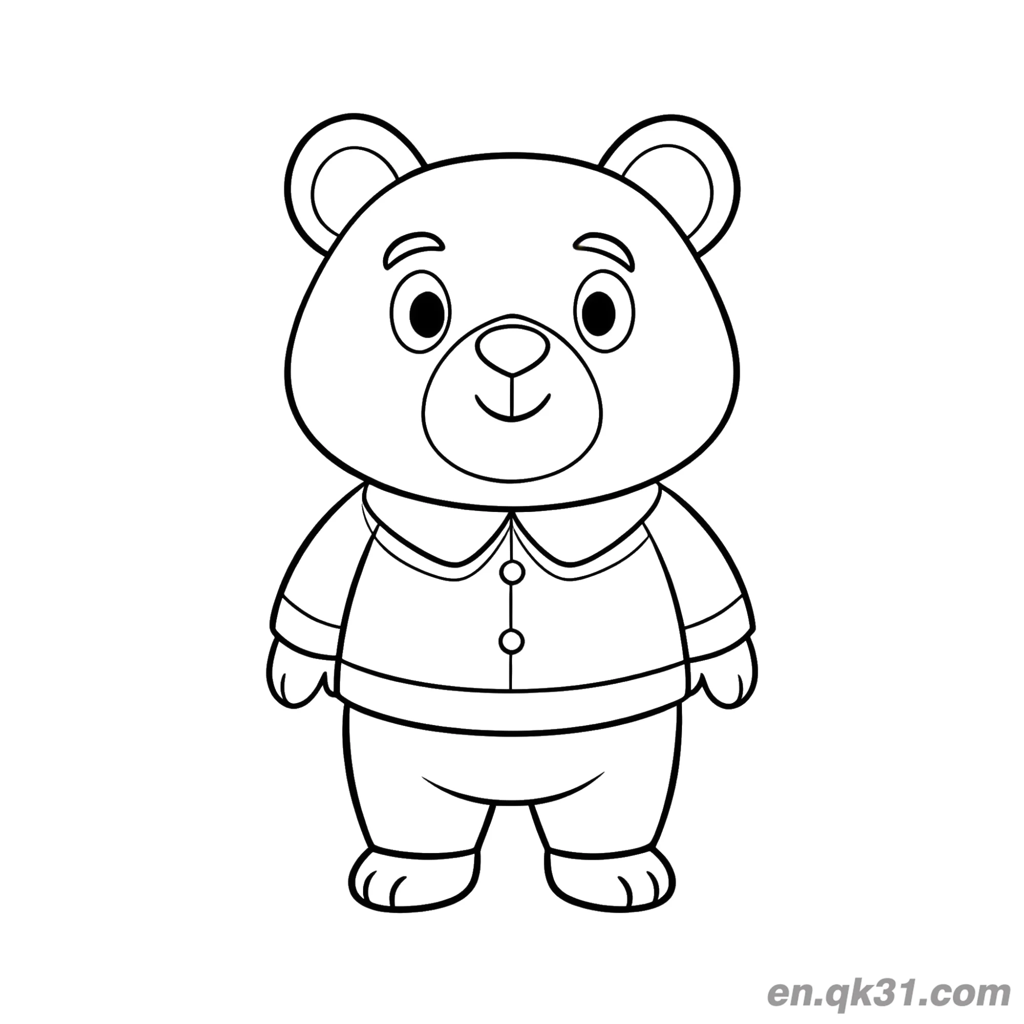 熊,可爱,泰迪熊|儿童、素描、简笔画、在线免费图片转素描、简笔画、涂鸦、涂颜色画画、着色画、拼音、字帖、可打印A4涂色图 | 飞鸭工具