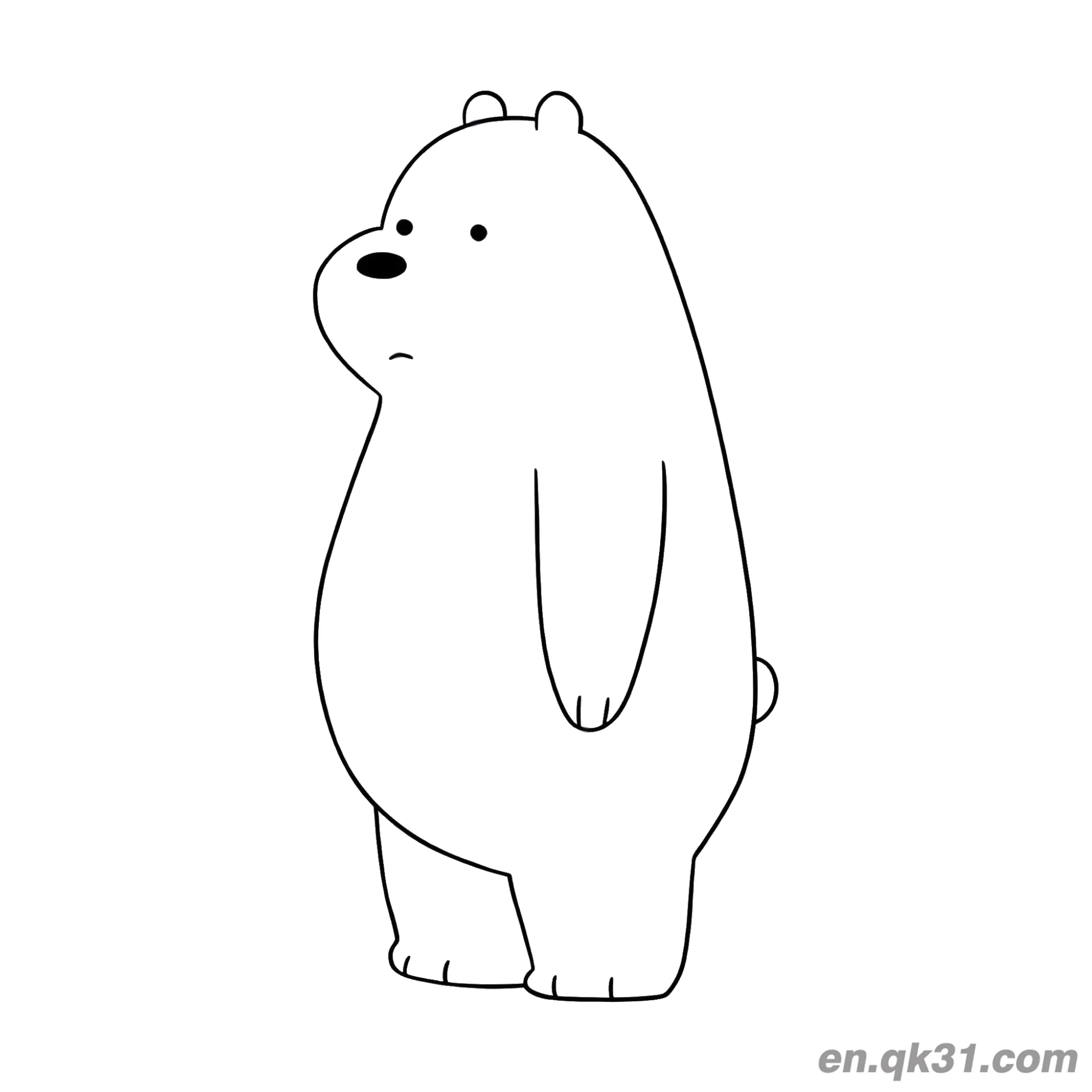 熊,可爱,动物|儿童、素描、简笔画、在线免费图片转素描、简笔画、涂鸦、涂颜色画画、着色画、拼音、字帖、可打印A4涂色图 | 飞鸭工具