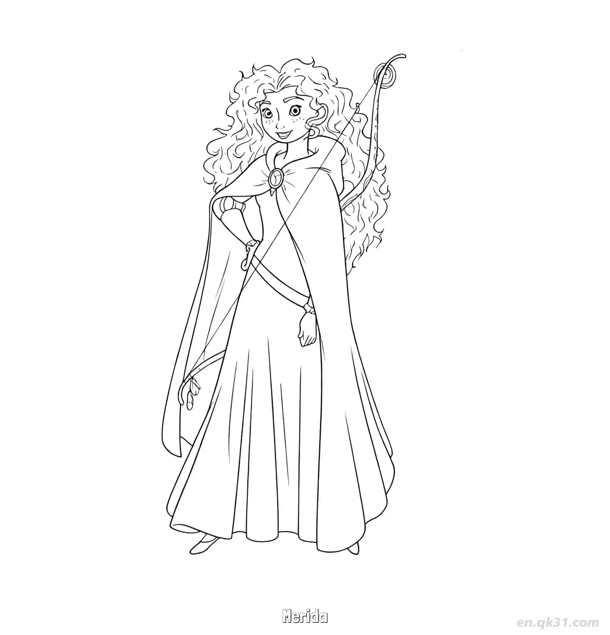 Brave Little Merida Princess Coloring Pages for Kids | QuickDuck