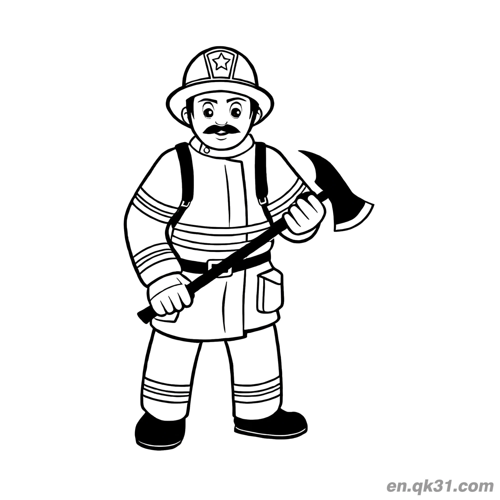 消防员,消防车,消防站|儿童、素描、简笔画、在线免费图片转素描、简笔画、涂鸦、涂颜色画画、着色画、拼音、字帖、可打印A4涂色图 | 飞鸭工具