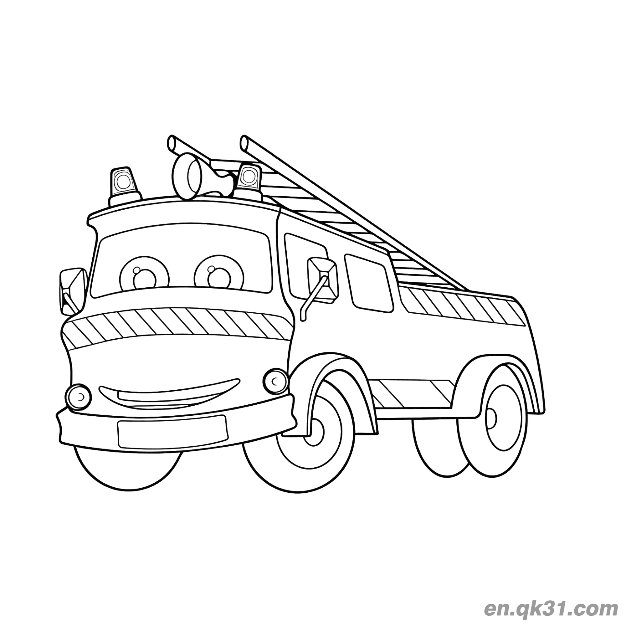 消防员,消防车,消防站|儿童、素描、简笔画、在线免费图片转素描、简笔画、涂鸦、涂颜色画画、着色画、拼音、字帖、可打印A4涂色图 | 飞鸭工具