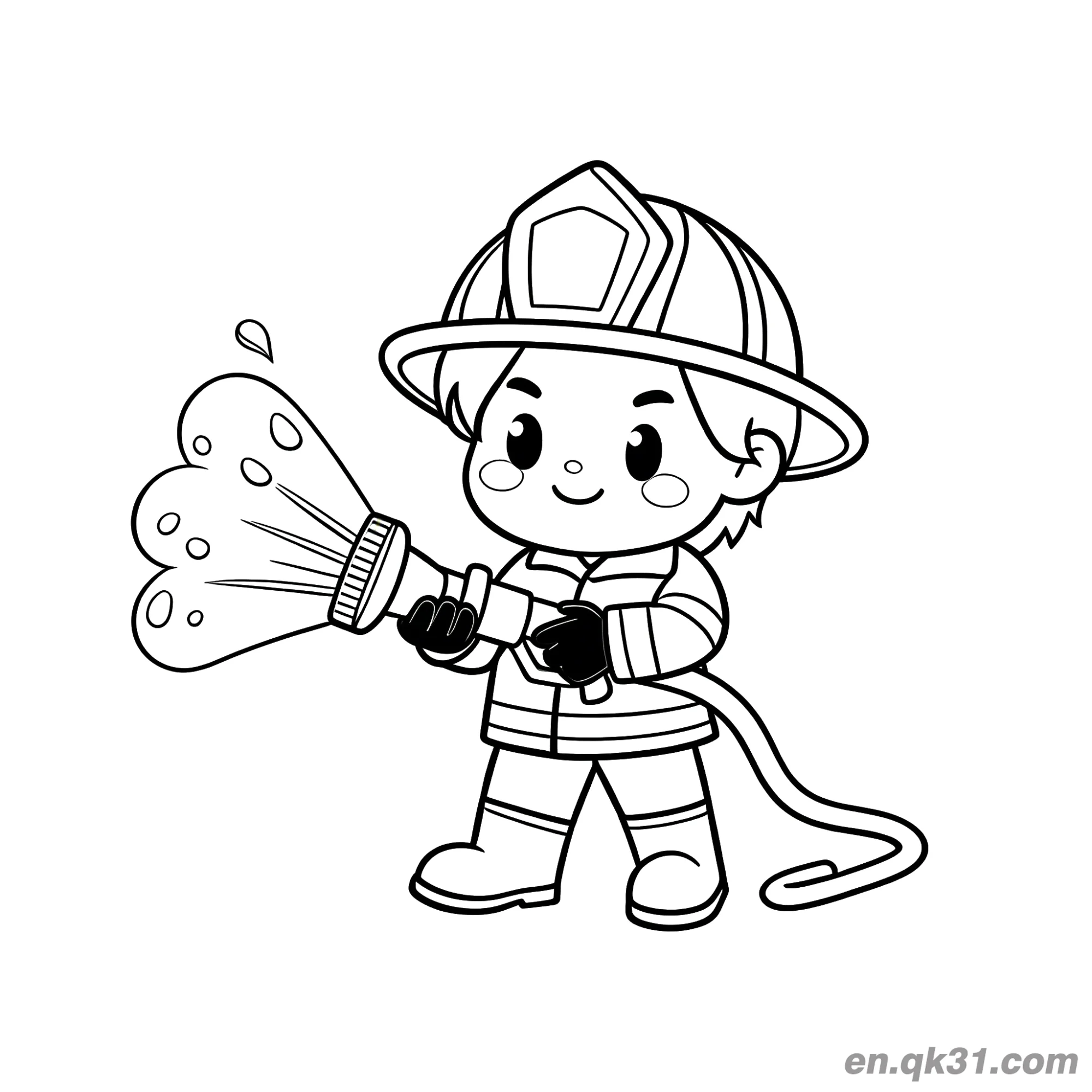 消防员,消防车,消防站|儿童、素描、简笔画、在线免费图片转素描、简笔画、涂鸦、涂颜色画画、着色画、拼音、字帖、可打印A4涂色图 | 飞鸭工具