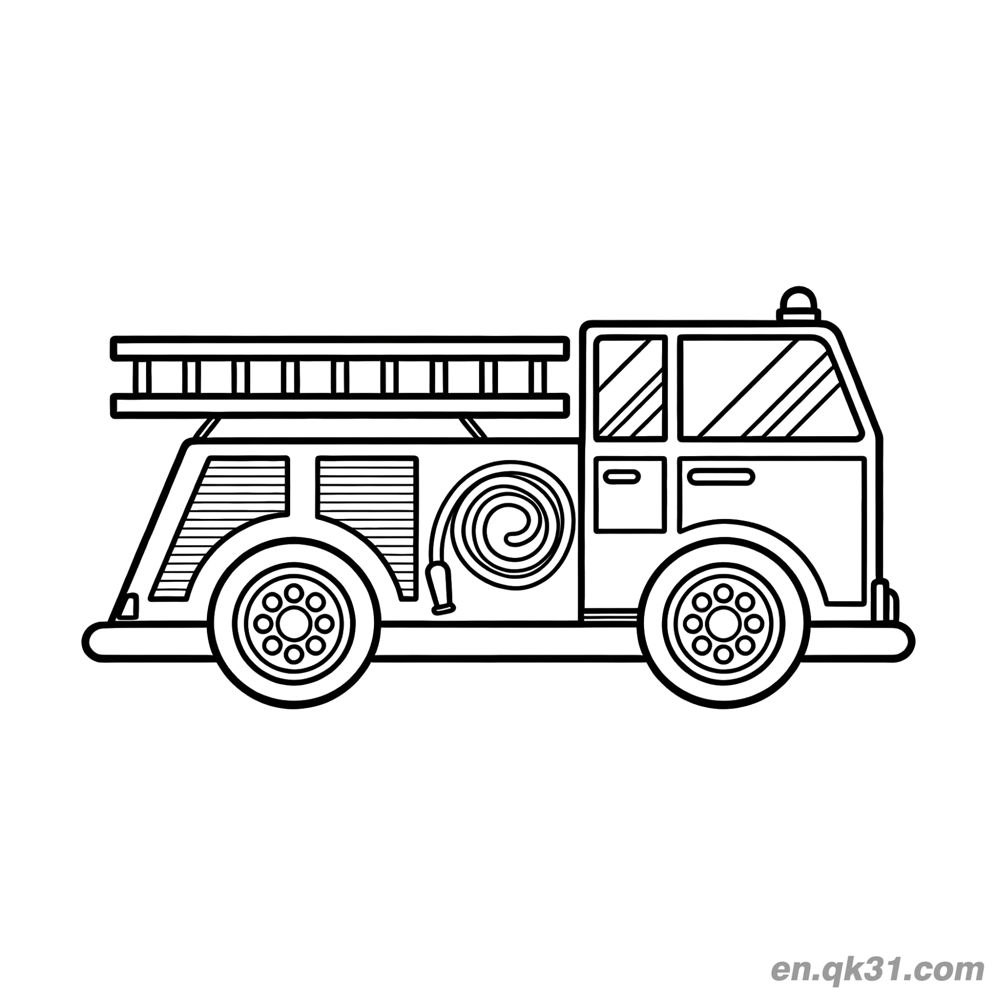 消防员,消防车,消防站|儿童、素描、简笔画、在线免费图片转素描、简笔画、涂鸦、涂颜色画画、着色画、拼音、字帖、可打印A4涂色图 | 飞鸭工具