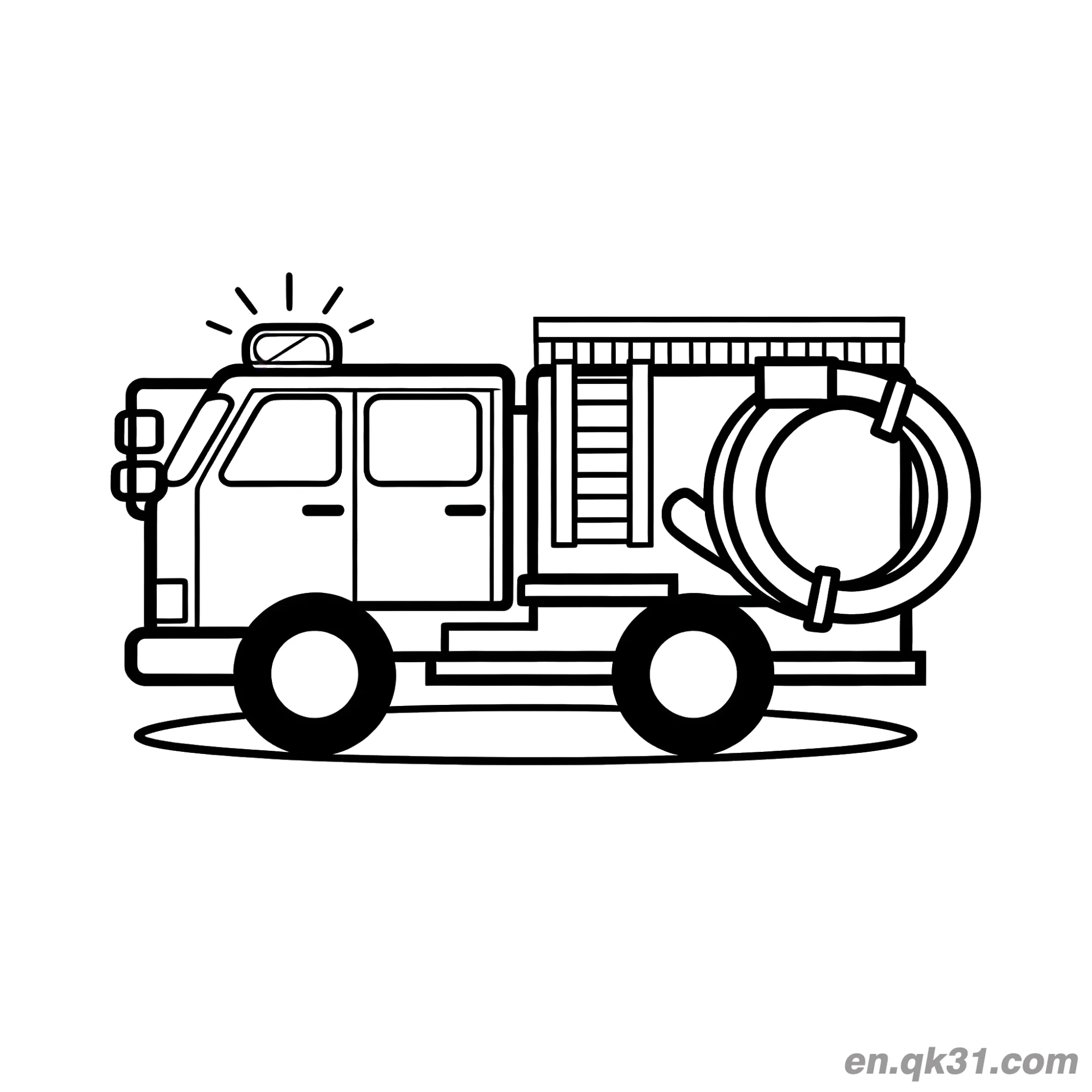 消防员,消防车,消防站|儿童、素描、简笔画、在线免费图片转素描、简笔画、涂鸦、涂颜色画画、着色画、拼音、字帖、可打印A4涂色图 | 飞鸭工具