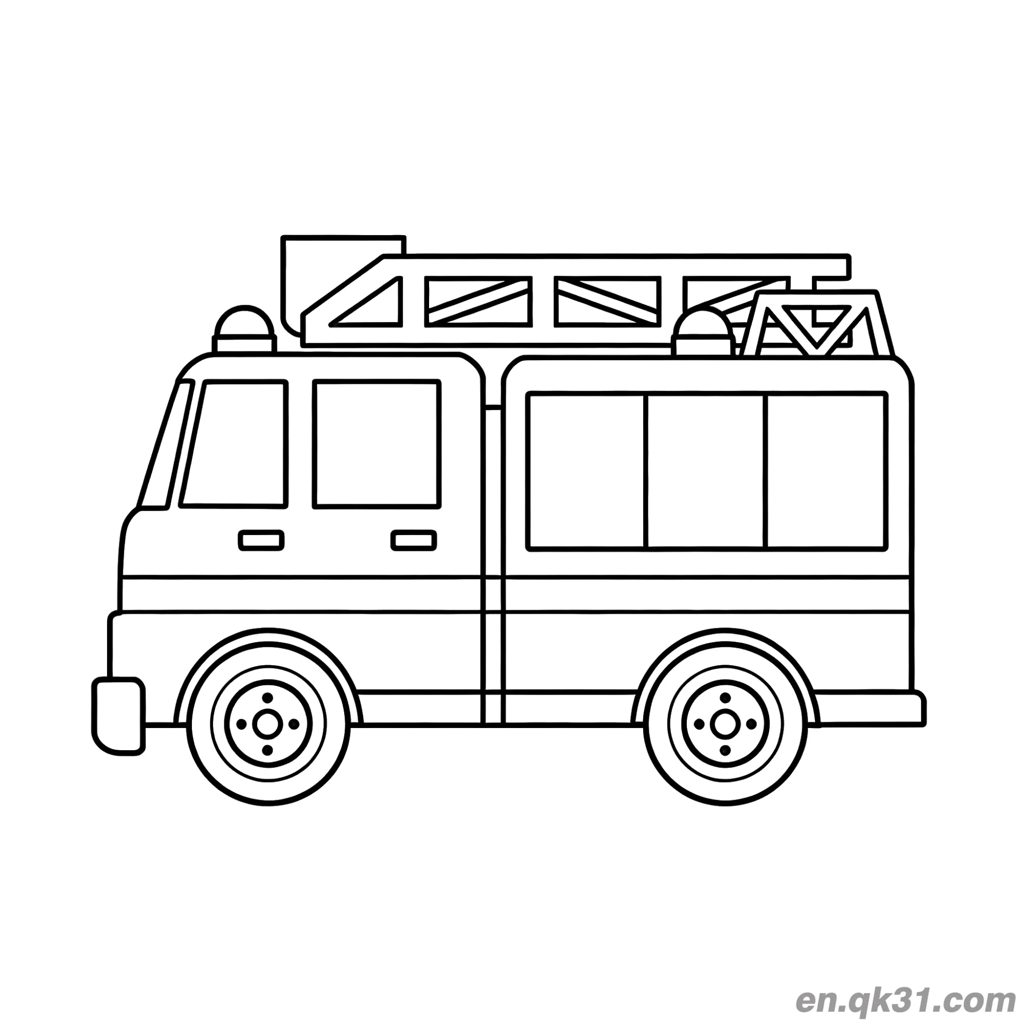 消防员,消防车,消防站|儿童、素描、简笔画、在线免费图片转素描、简笔画、涂鸦、涂颜色画画、着色画、拼音、字帖、可打印A4涂色图 | 飞鸭工具