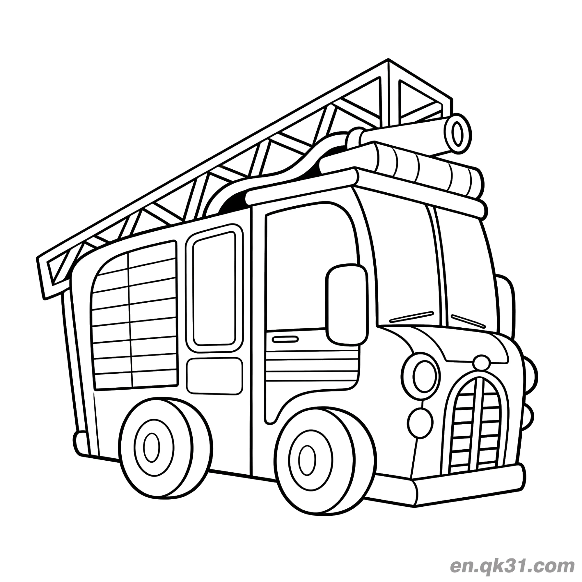 消防员,消防车,消防站|儿童、素描、简笔画、在线免费图片转素描、简笔画、涂鸦、涂颜色画画、着色画、拼音、字帖、可打印A4涂色图 | 飞鸭工具