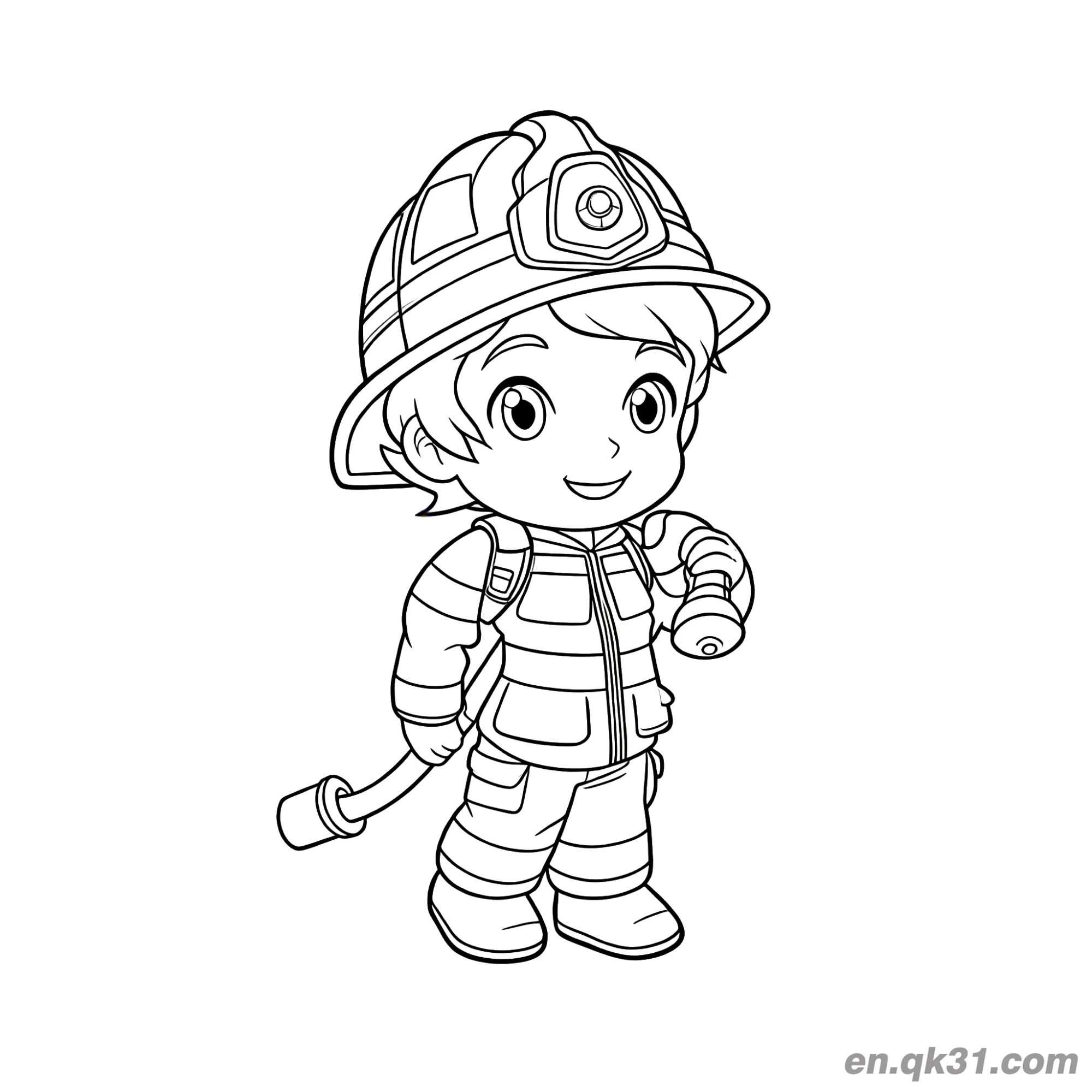 消防员,消防车,消防站|儿童、素描、简笔画、在线免费图片转素描、简笔画、涂鸦、涂颜色画画、着色画、拼音、字帖、可打印A4涂色图 | 飞鸭工具