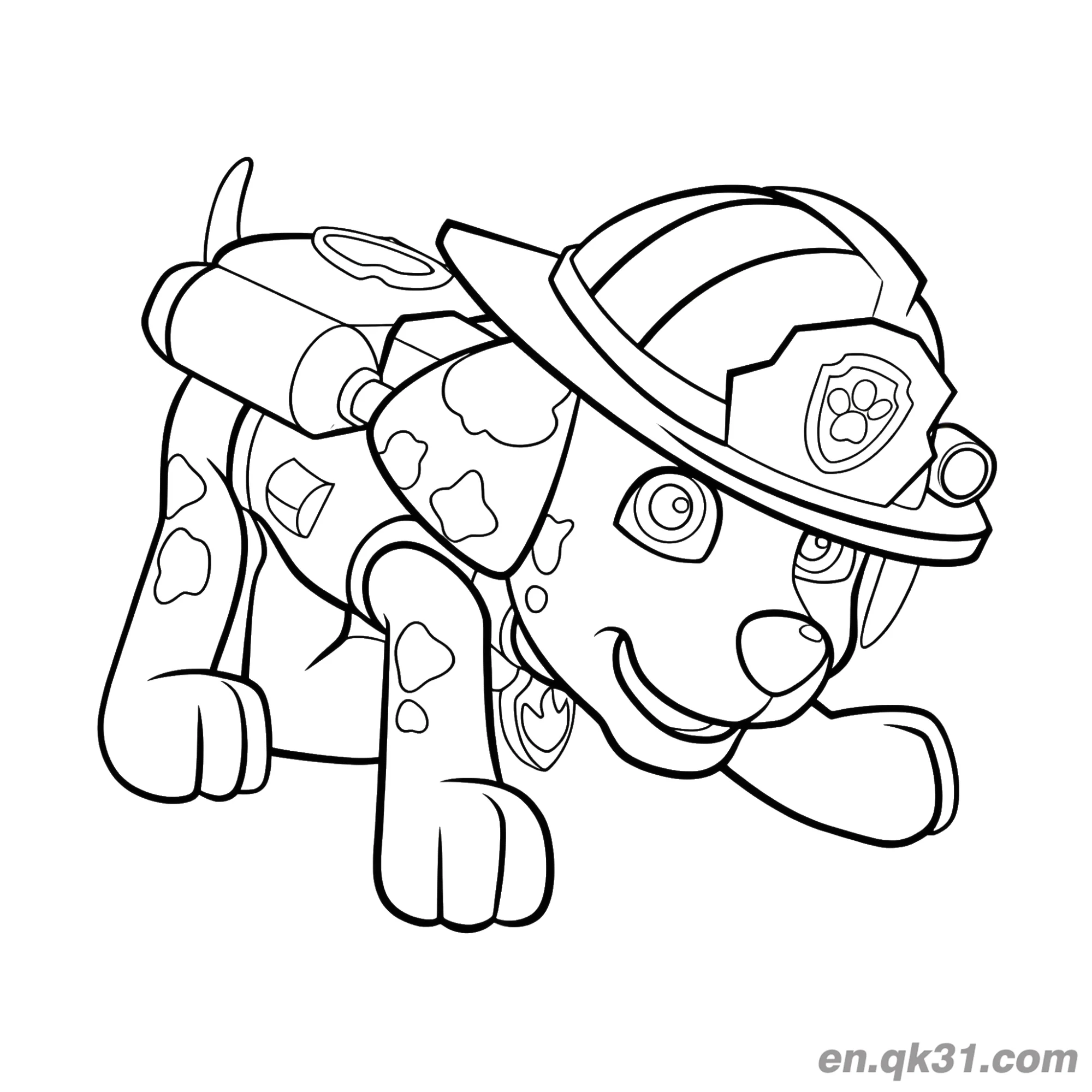 汪汪队立大功,马歇尔,消防员|儿童、素描、简笔画、在线免费图片转素描、简笔画、涂鸦、涂颜色画画、着色画、拼音、字帖、可打印A4涂色图 | 飞鸭工具