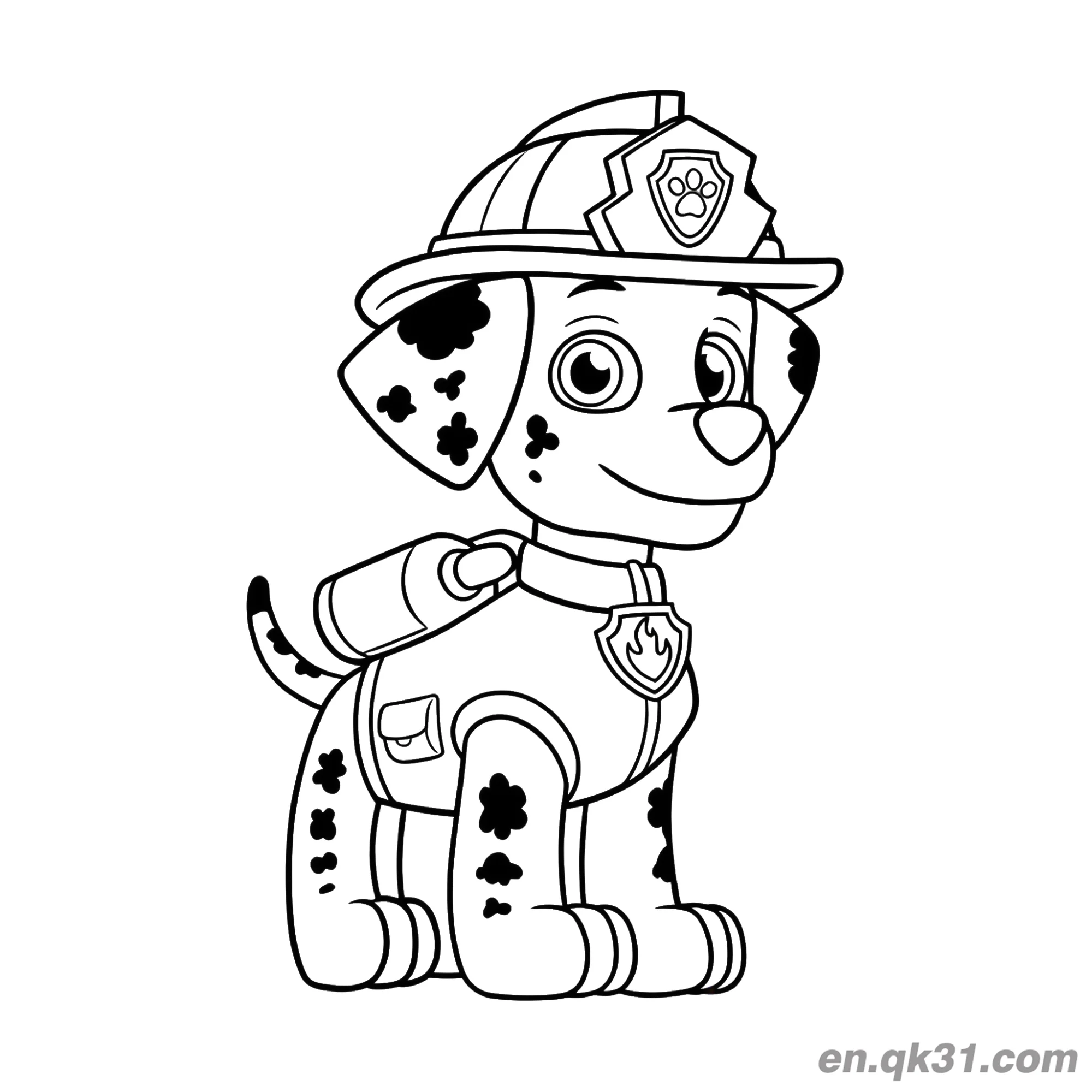 汪汪队立大功,马歇尔,消防员|儿童、素描、简笔画、在线免费图片转素描、简笔画、涂鸦、涂颜色画画、着色画、拼音、字帖、可打印A4涂色图 | 飞鸭工具