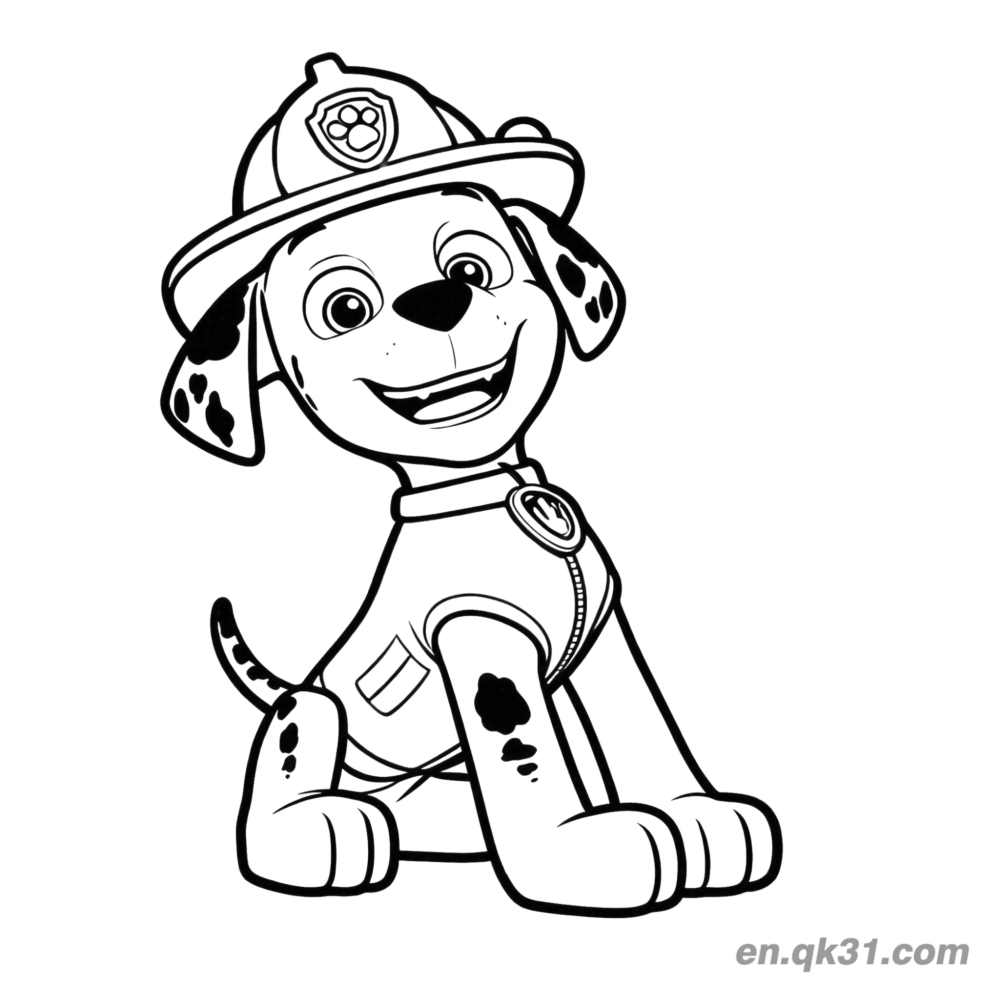 汪汪队立大功,马歇尔,消防员|儿童、素描、简笔画、在线免费图片转素描、简笔画、涂鸦、涂颜色画画、着色画、拼音、字帖、可打印A4涂色图 | 飞鸭工具