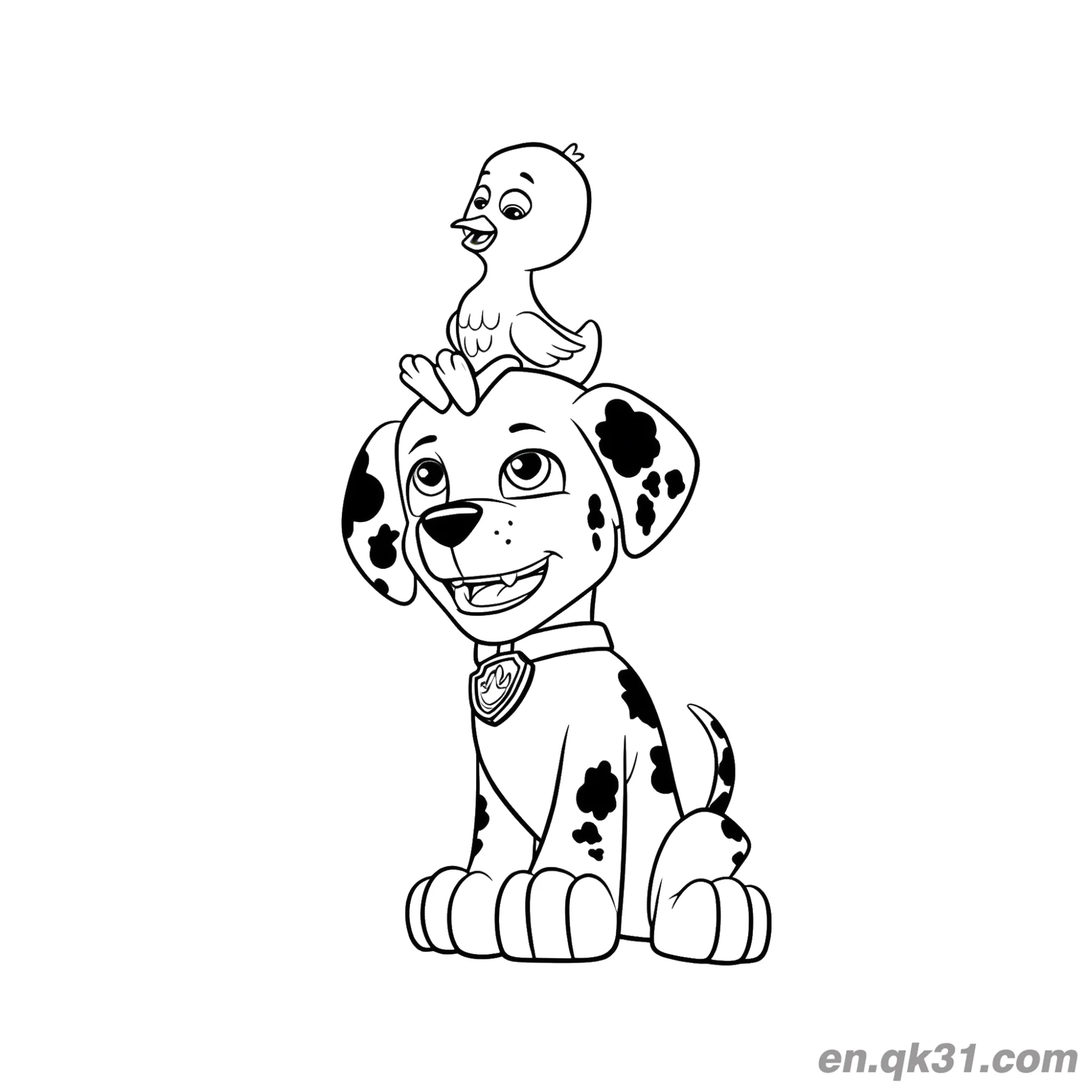 汪汪队立大功,马歇尔,朋友|儿童、素描、简笔画、在线免费图片转素描、简笔画、涂鸦、涂颜色画画、着色画、拼音、字帖、可打印A4涂色图 | 飞鸭工具