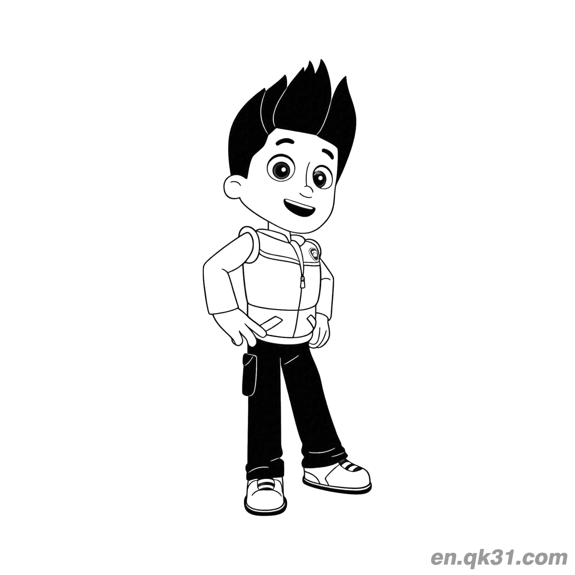 汪汪队立大功,莱德,队长|儿童、素描、简笔画、在线免费图片转素描、简笔画、涂鸦、涂颜色画画、着色画、拼音、字帖、可打印A4涂色图 | 飞鸭工具