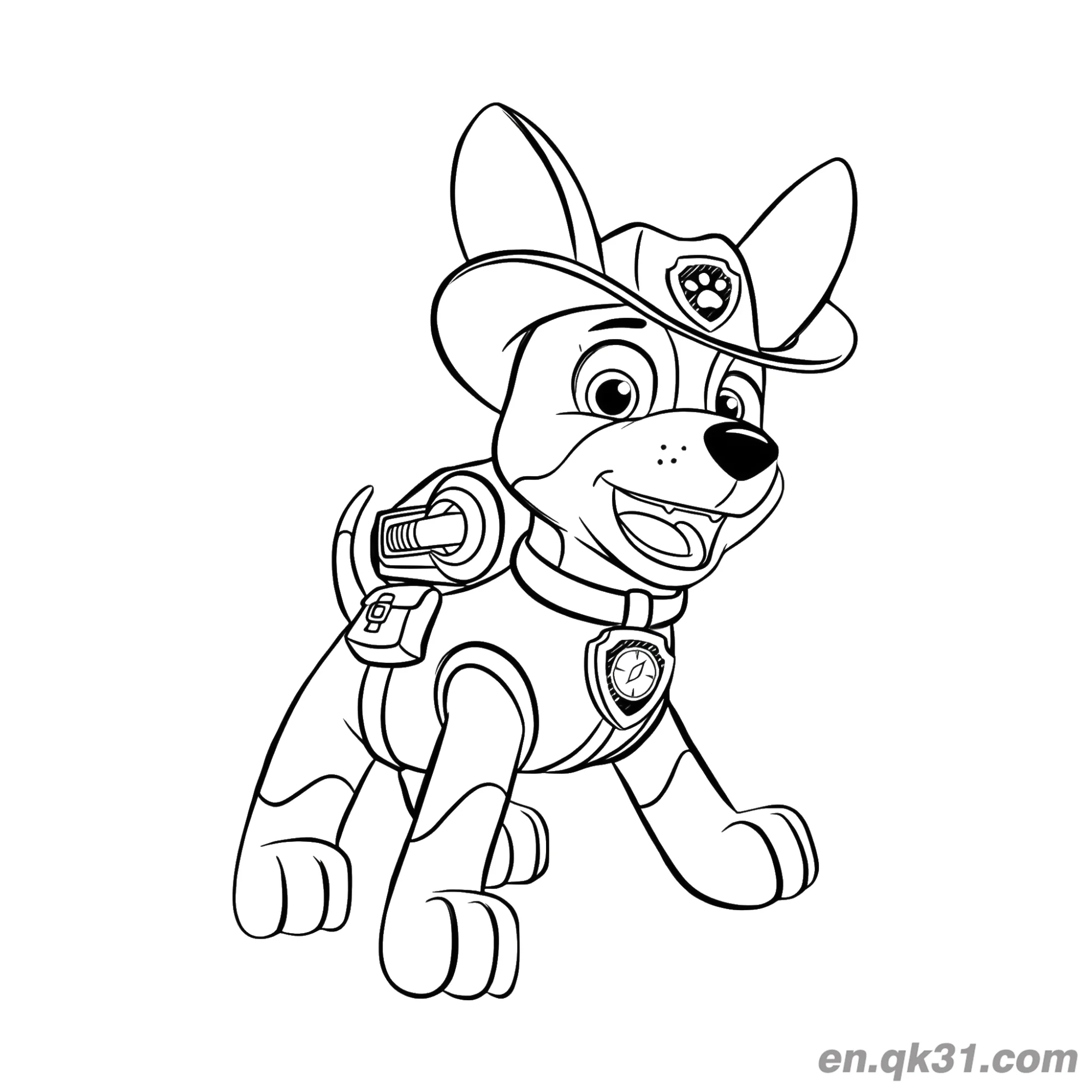 汪汪队立大功,灰灰,工程|儿童、素描、简笔画、在线免费图片转素描、简笔画、涂鸦、涂颜色画画、着色画、拼音、字帖、可打印A4涂色图 | 飞鸭工具