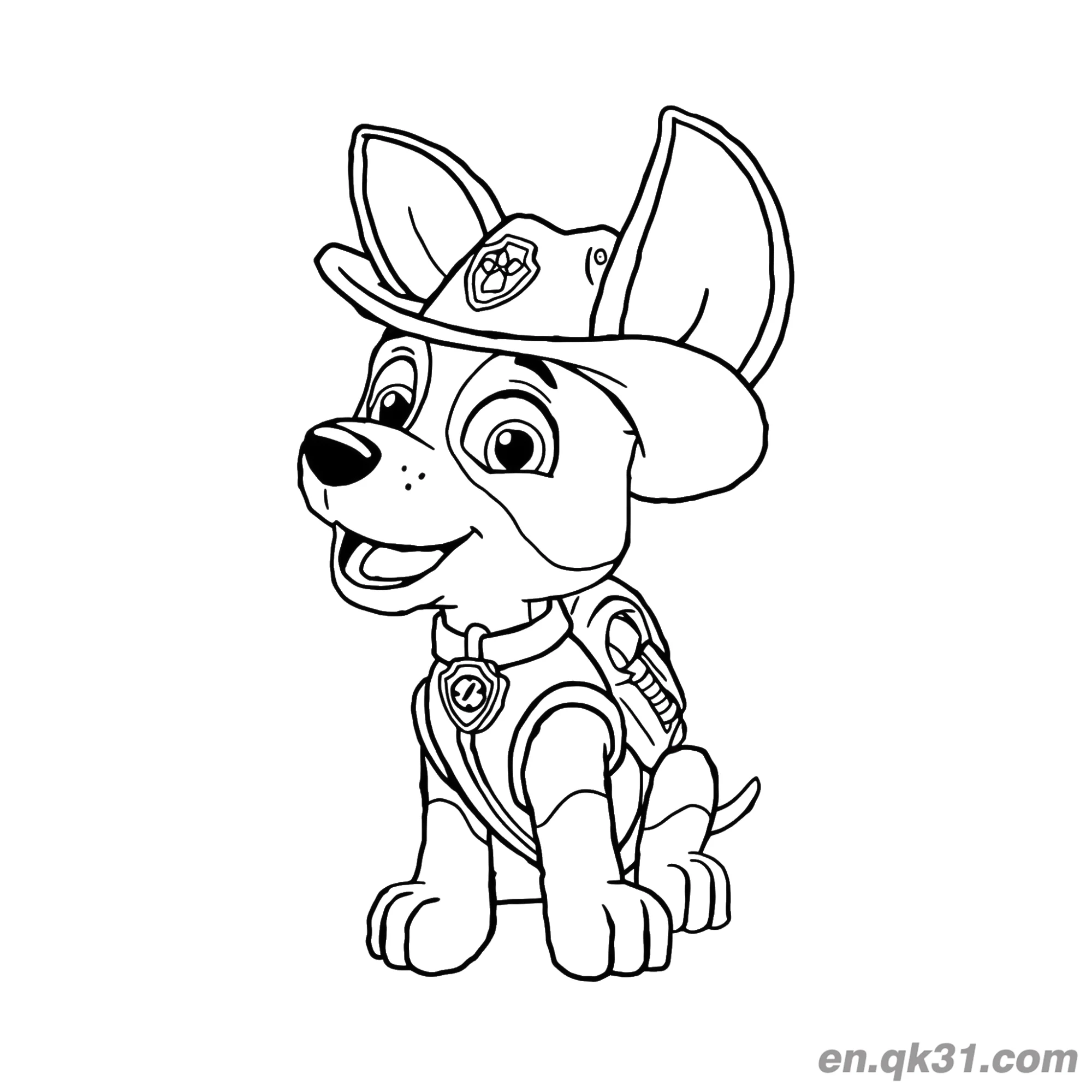 汪汪队立大功,灰灰,牛仔|儿童、素描、简笔画、在线免费图片转素描、简笔画、涂鸦、涂颜色画画、着色画、拼音、字帖、可打印A4涂色图 | 飞鸭工具