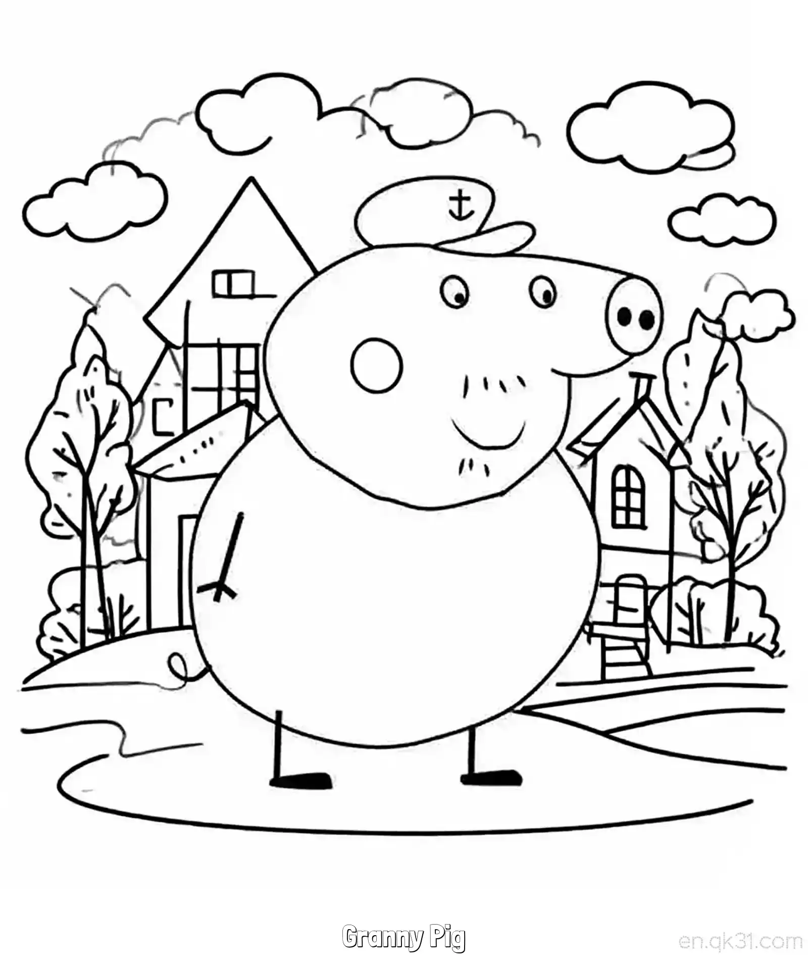 granny pig,peppa pig,peppa pig coloring pages|儿童、素描、简笔画、在线免费图片转素描、简笔画 ...