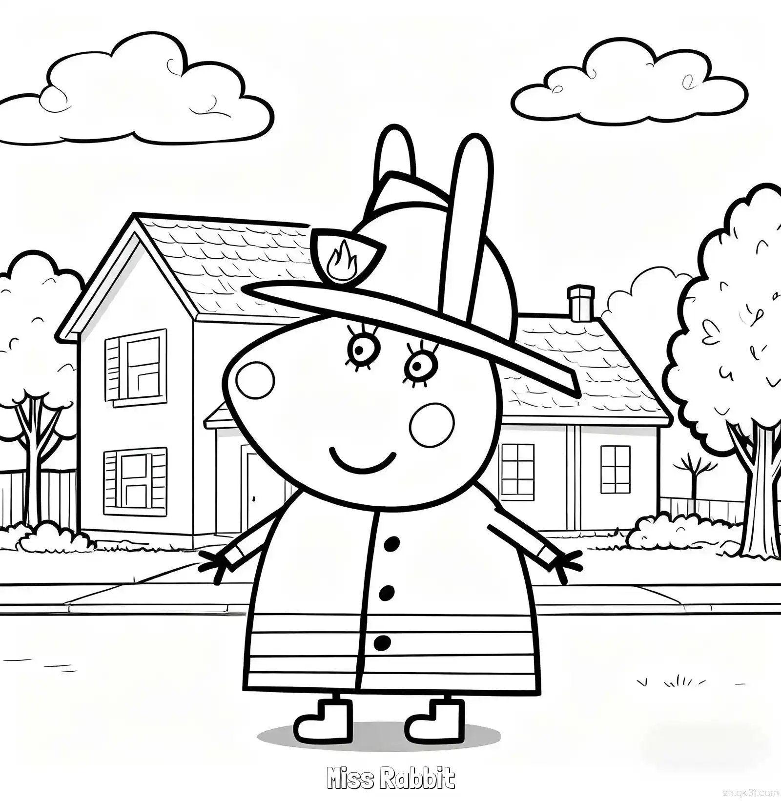 Miss Rabbit,Peppa Pig,Peppa Pig coloring pages|儿童、素描、简笔画、在线免费图片转素描、简笔画 ...