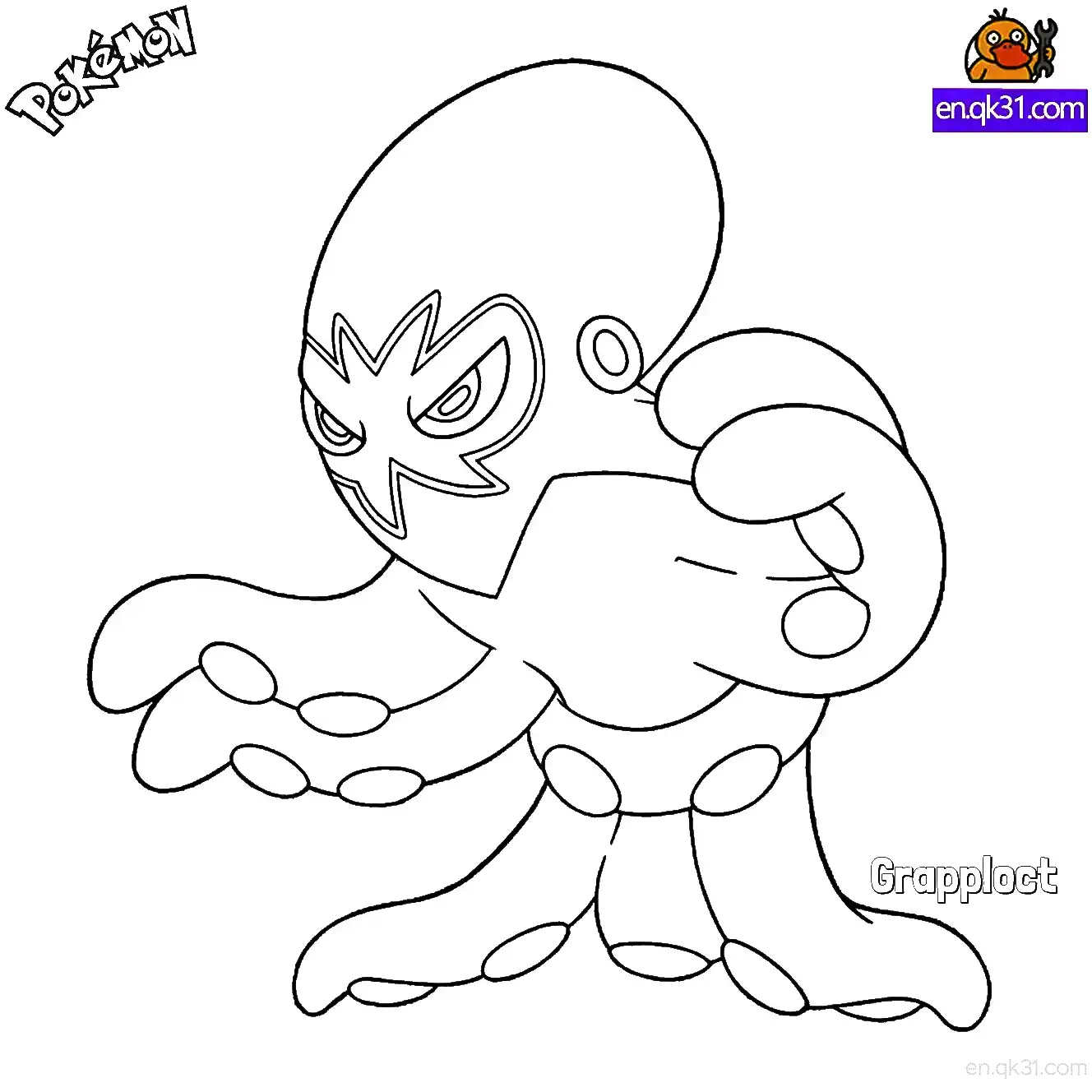 Grapploct Coloring Page - Free Printable Pokemon Coloring Sheets ...