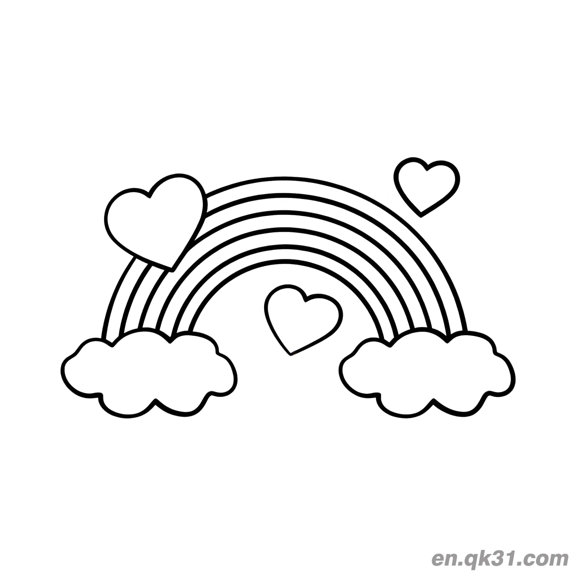 彩虹|儿童、素描、简笔画、在线免费图片转素描、简笔画、涂鸦、涂颜色画画、着色画、拼音、字帖、可打印A4涂色图 | 飞鸭工具