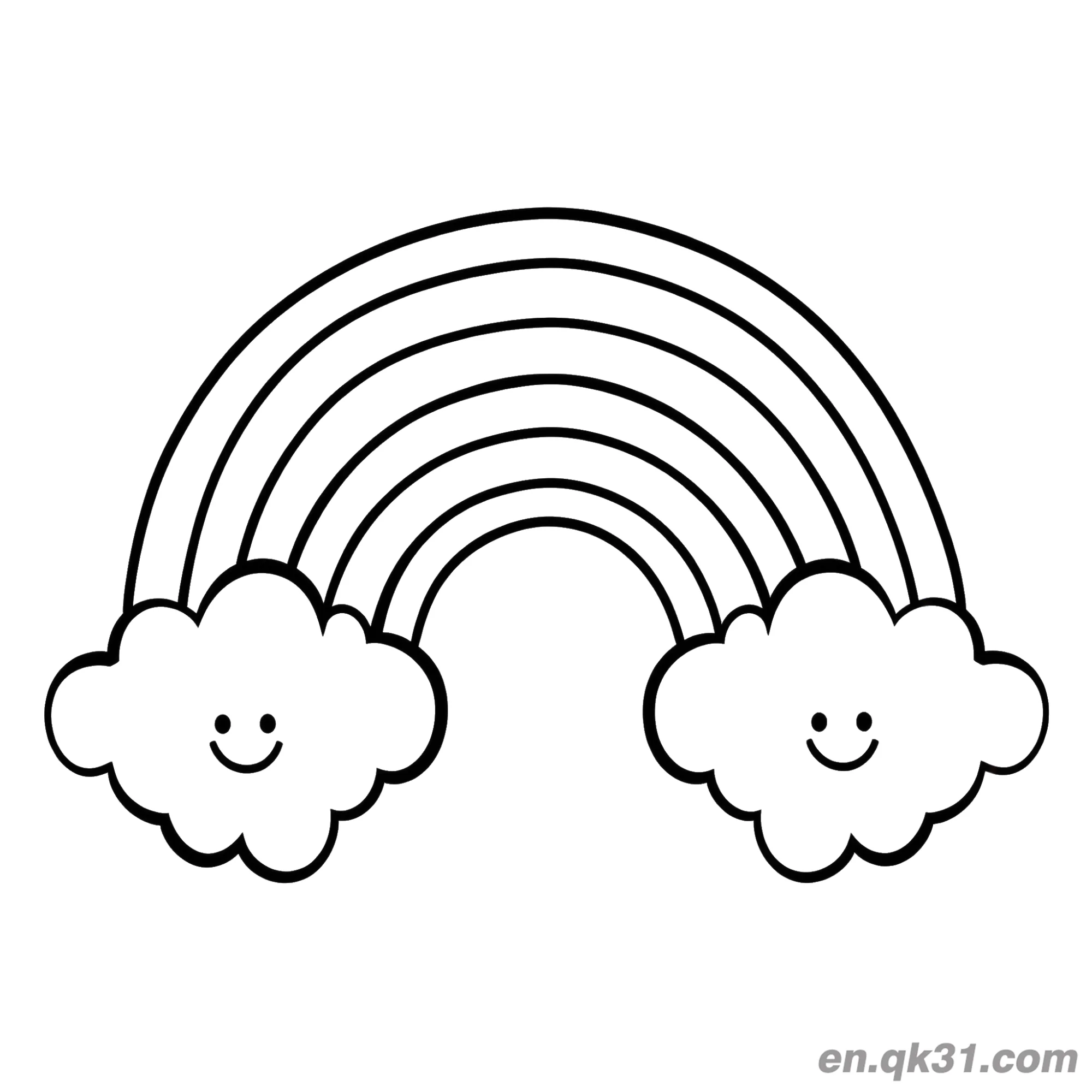 彩虹|儿童、素描、简笔画、在线免费图片转素描、简笔画、涂鸦、涂颜色画画、着色画、拼音、字帖、可打印A4涂色图 | 飞鸭工具