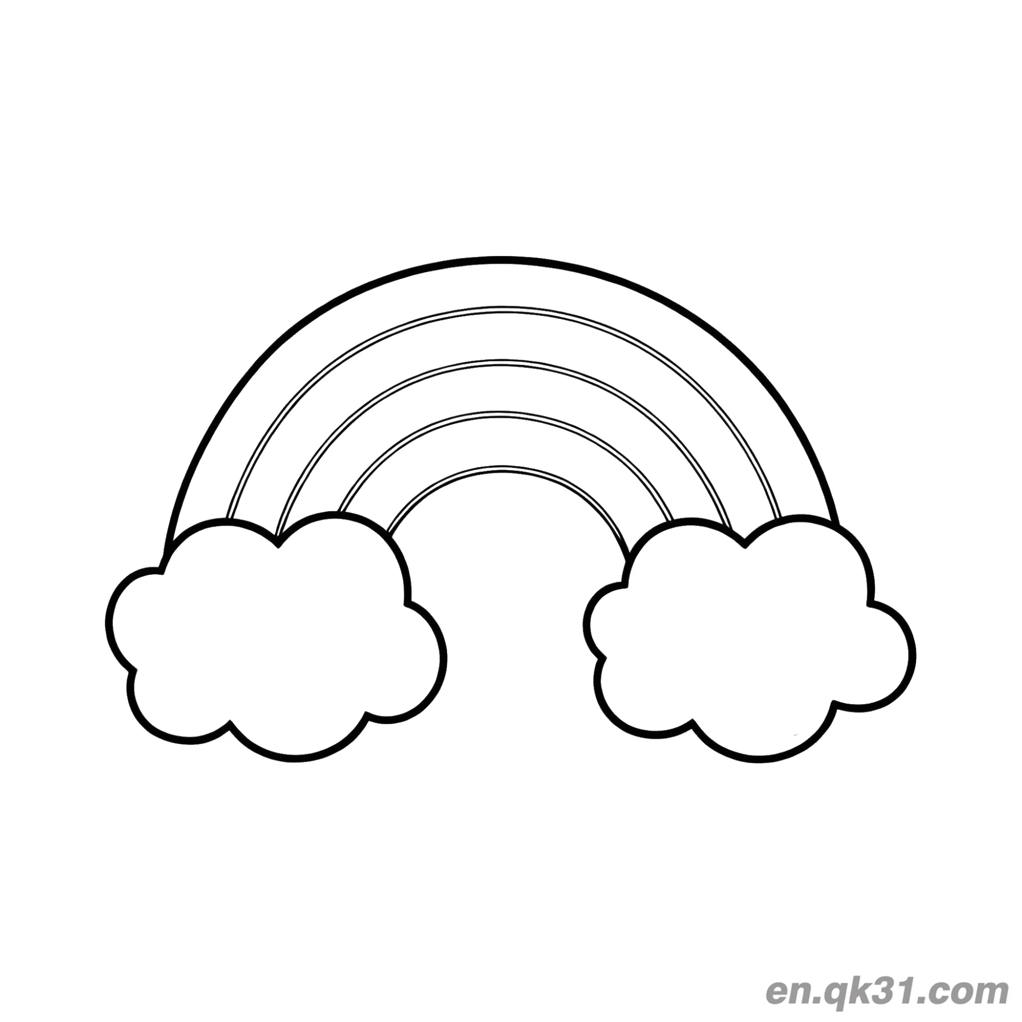 彩虹|儿童、素描、简笔画、在线免费图片转素描、简笔画、涂鸦、涂颜色画画、着色画、拼音、字帖、可打印A4涂色图 | 飞鸭工具