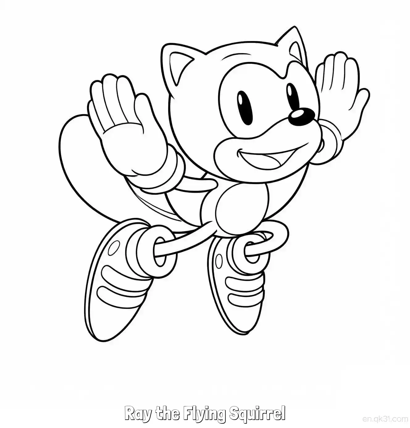 Ray the Flying Squirrel Coloring Page - Free Printable Sonic the ...