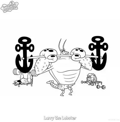 Larry the Lobster 04 Coloring Page - Free Printable SpongeBob ...