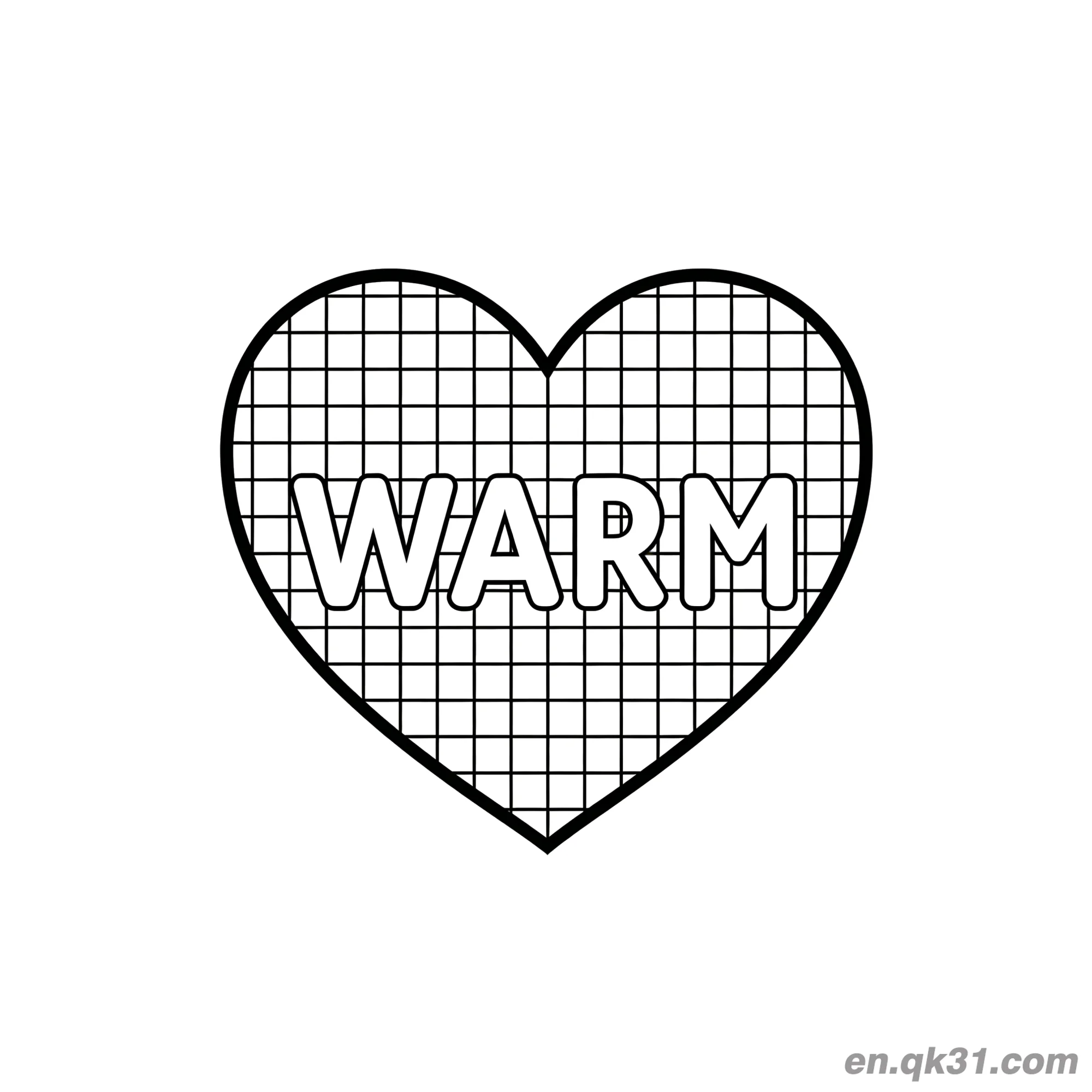 情人节,爱心,格纹,温暖|儿童、素描、简笔画、在线免费图片转素描、简笔画、涂鸦、涂颜色画画、着色画、拼音、字帖、可打印A4涂色图 | 飞鸭工具