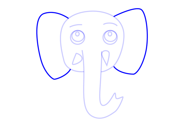 大象,学画画,Elephant|儿童、素描、简笔画、在线免费图片转素描、简笔画、涂鸦、涂颜色画画、着色画、拼音、字帖、可打印A4涂色图 | 飞鸭工具