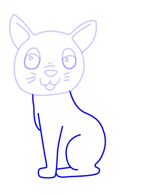 猫,学画卡通画,Cat|儿童、素描、简笔画、在线免费图片转素描、简笔画、涂鸦、涂颜色画画、着色画、拼音、字帖、可打印A4涂色图 | 飞鸭工具