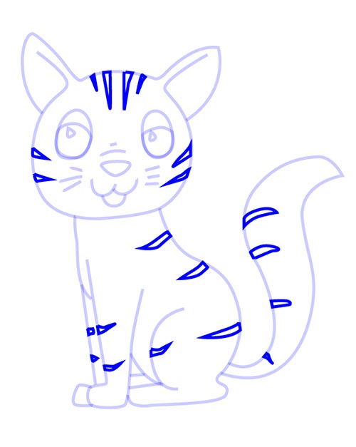 猫,学画卡通画,Cat|儿童、素描、简笔画、在线免费图片转素描、简笔画、涂鸦、涂颜色画画、着色画、拼音、字帖、可打印A4涂色图 | 飞鸭工具