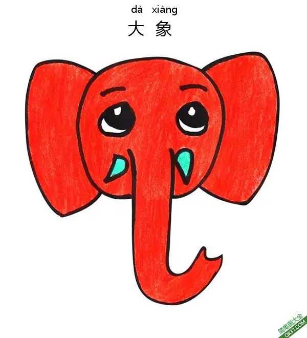大象,学画画,Elephant|儿童、素描、简笔画、在线免费图片转素描、简笔画、涂鸦、涂颜色画画、着色画、拼音、字帖、可打印A4涂色图 | 飞鸭工具